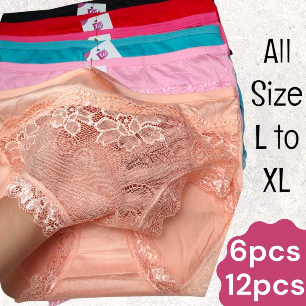 Jual 6 pcs & 12 pcs Celana Dalam Wanita Transparan Sexy Renda L to XL CD Wanita Sexy Transparan ...