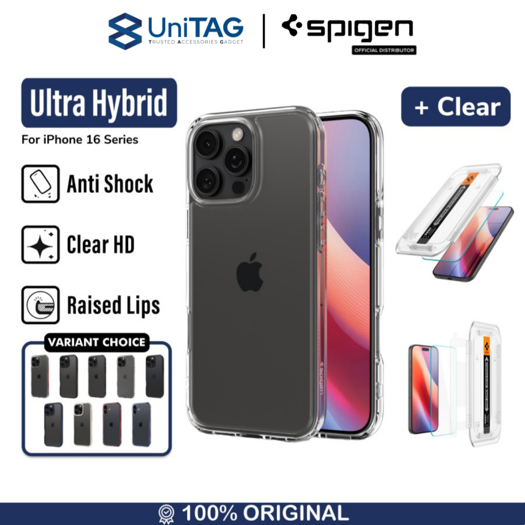 Jual Case iPhone 16 Series Pro Max Plus Spigen Ultra Hybrid Clear Matte ...