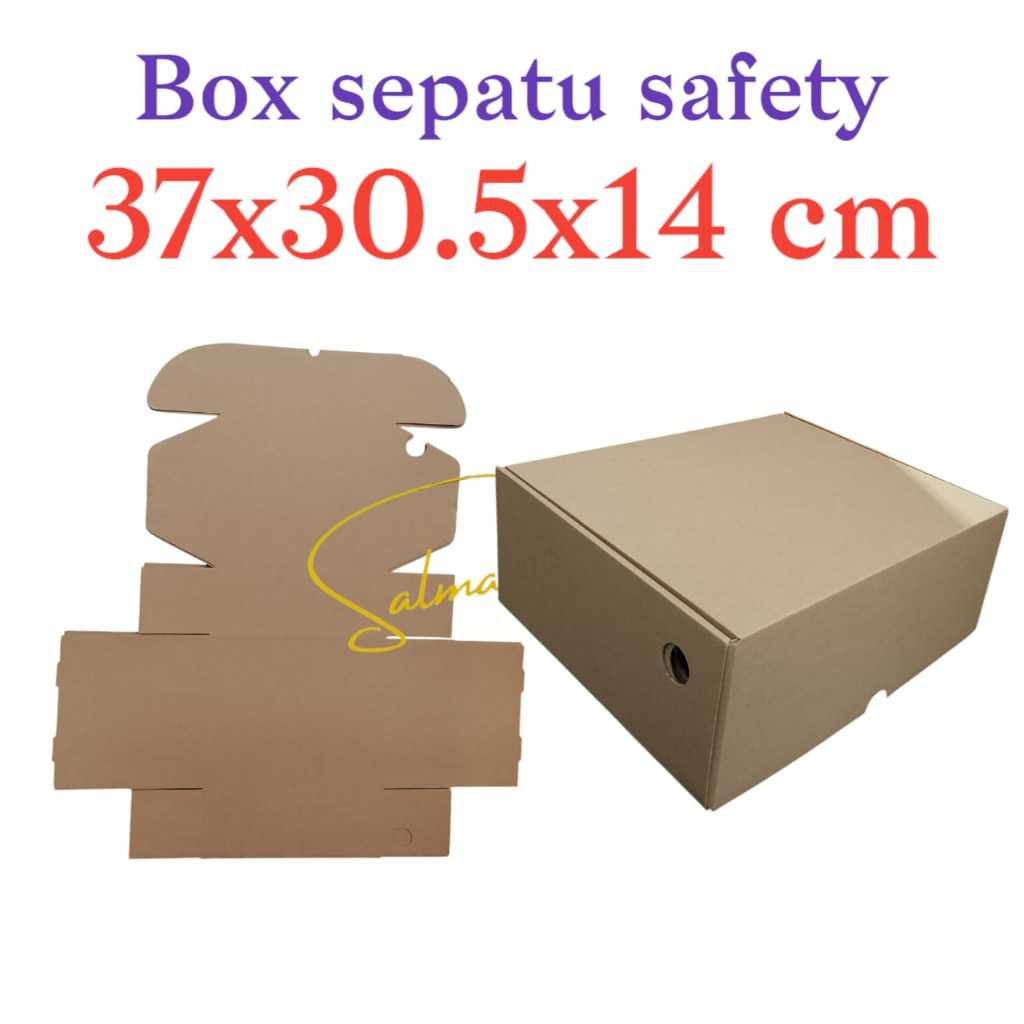 Jual BOX SEPATU SAFETY SIZE 37X30.5X14 CM/BOX SEPATU JUMBO/DUS SEPATU ...