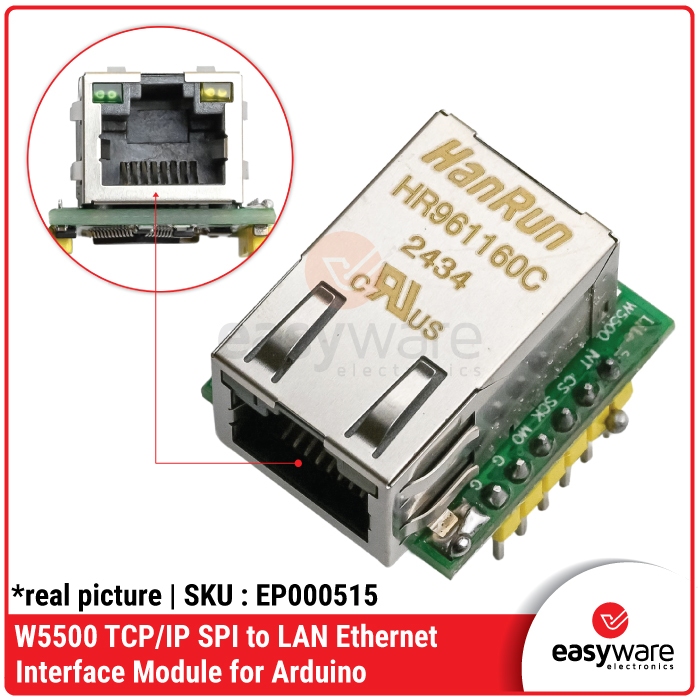 Jual W5500 Tcp Ip Spi To Lan Ethernet Converter Module For Arduino