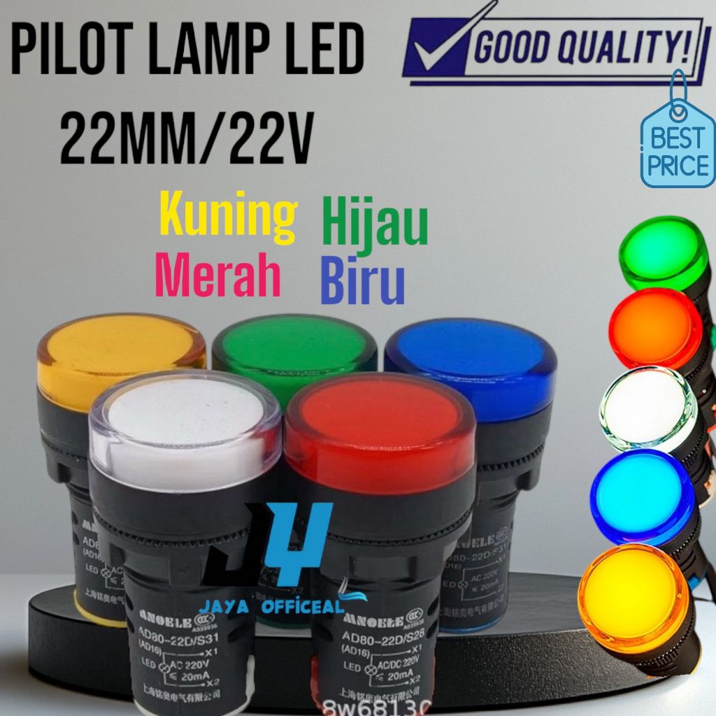 Jual LAMPU INDIKATOR PILOT LAMP LED/LAMPU PANEL/PILOT LAMP 22mm 220v ...