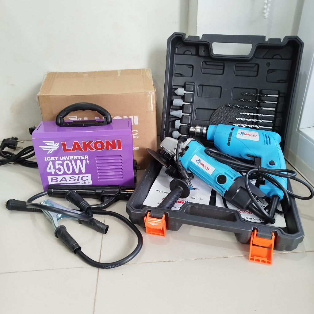 Jual BISA COD!!! PAKET MESIN LAS 450 WATT LAKONI BASIC 124IXR + MESIN ...