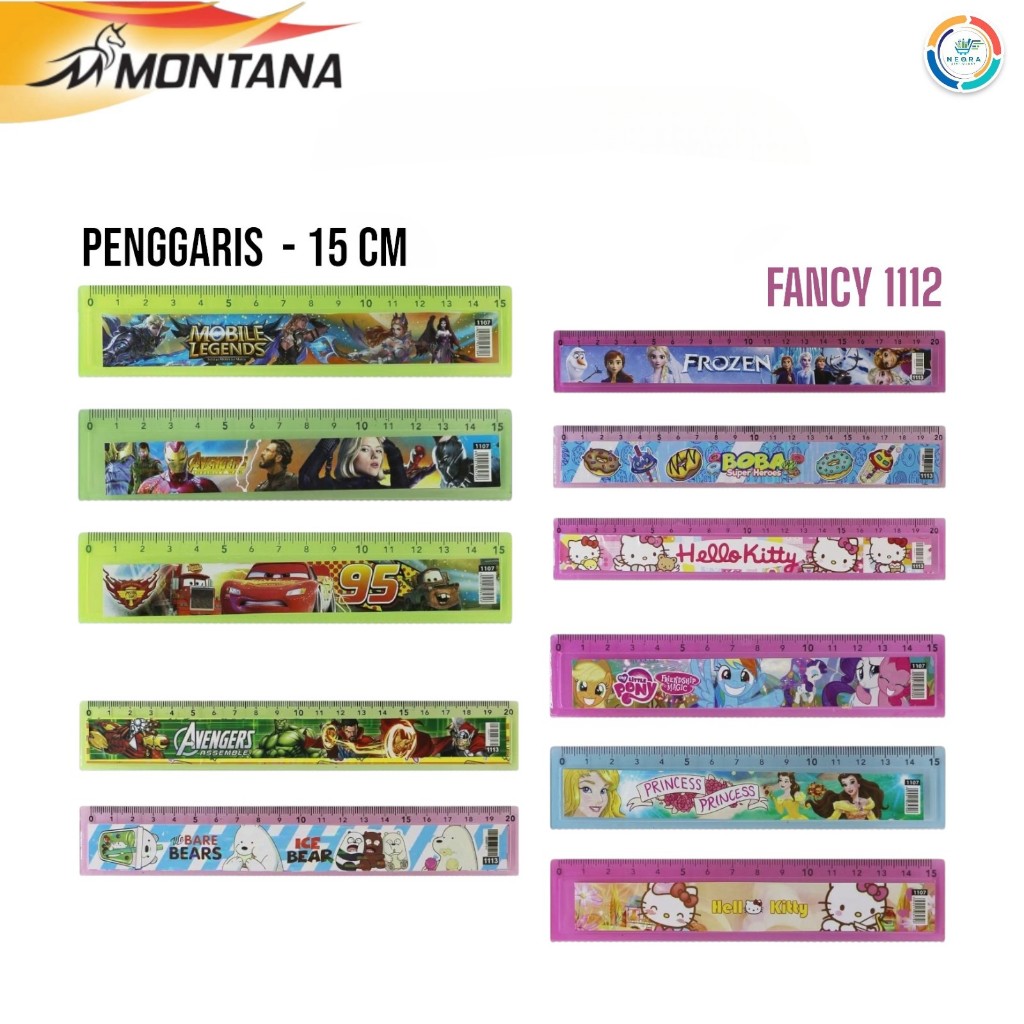 Jual Montana Acrylic Ruler Fancy Penggaris Akrilik Karakter 15Cm | @1 ...