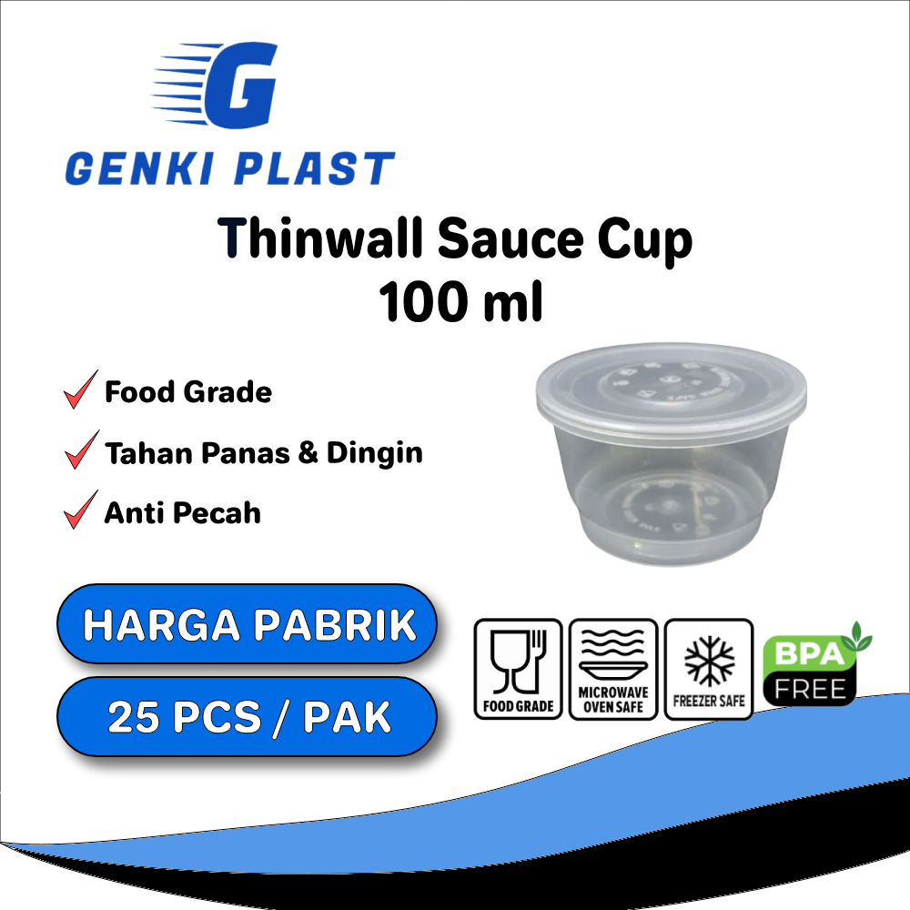 Jual Thinwall Sauce Cup 100ml / Cup Puding Mini 100 ML / Tempat Saus ...