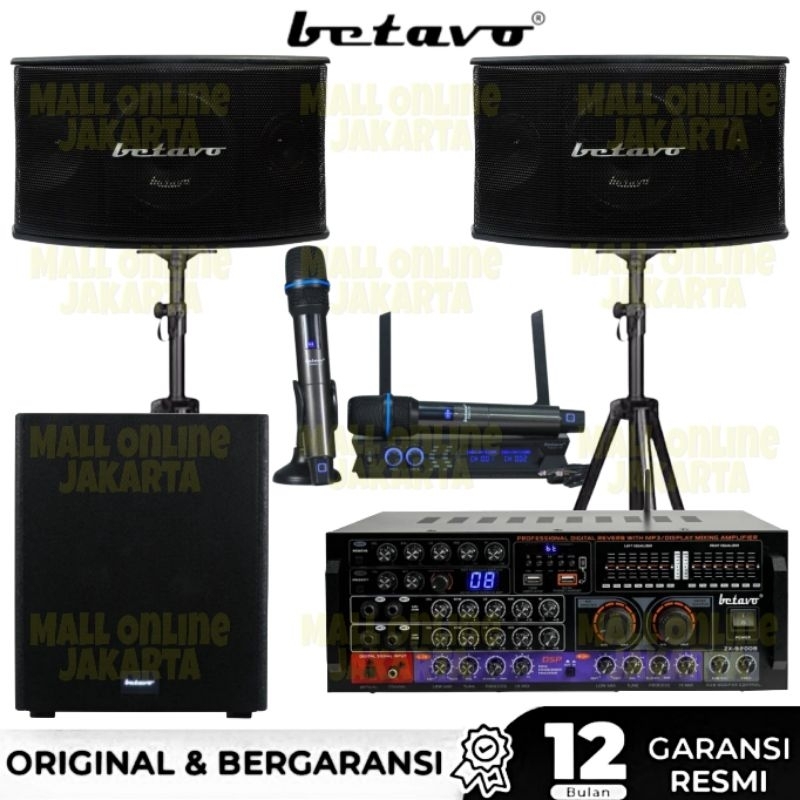 Jual Paket karaoke Betavo 10 inch fullset sound system subwoofer aktif ...