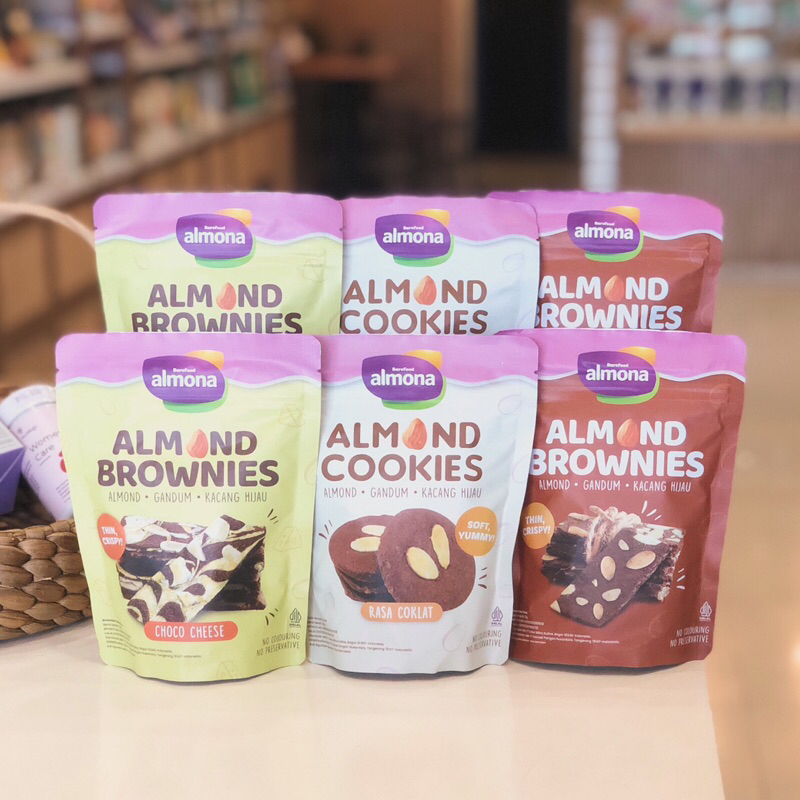 Jual Almona Almond Brownies Cookies Almond Healthy Snack Cemilan Sehat ...