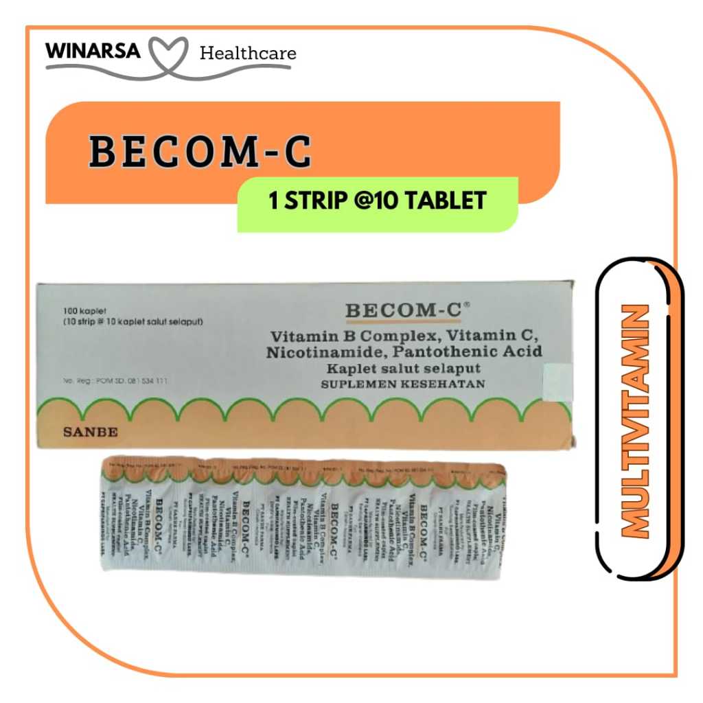 Jual Becom - C Multivitamin (Strip/10 tablet) by apotek winarsa ...