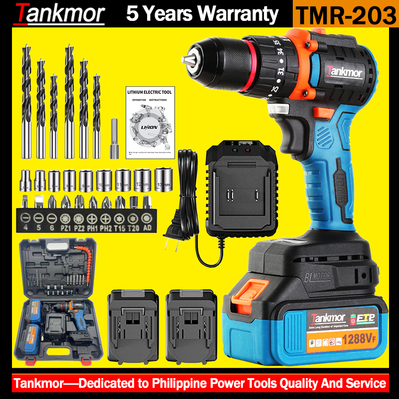 Jual Tankmor TMR-203 Bor Tanpa Sikat Bor Dampak Tanpa Kabel Obeng ...