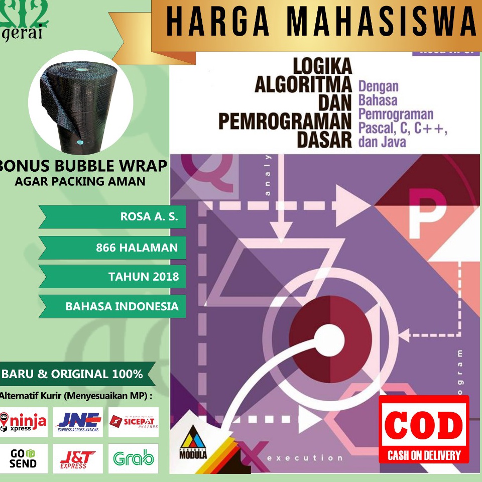 Jual KODE H34Q BUKU LOGIKA ALGORITMA DAN PEMROGRAMAN DASAR DENGAN ...