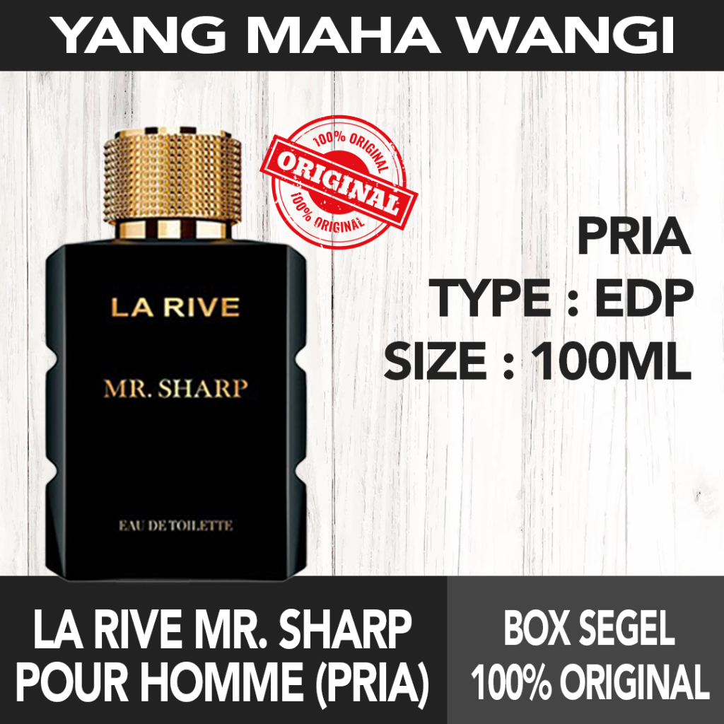 Jual PARFUM ORIGINAL LA RIVE MR SHARP FOR MAN EDP 100 ML (BOX SEGEL) | Shopee Indonesia