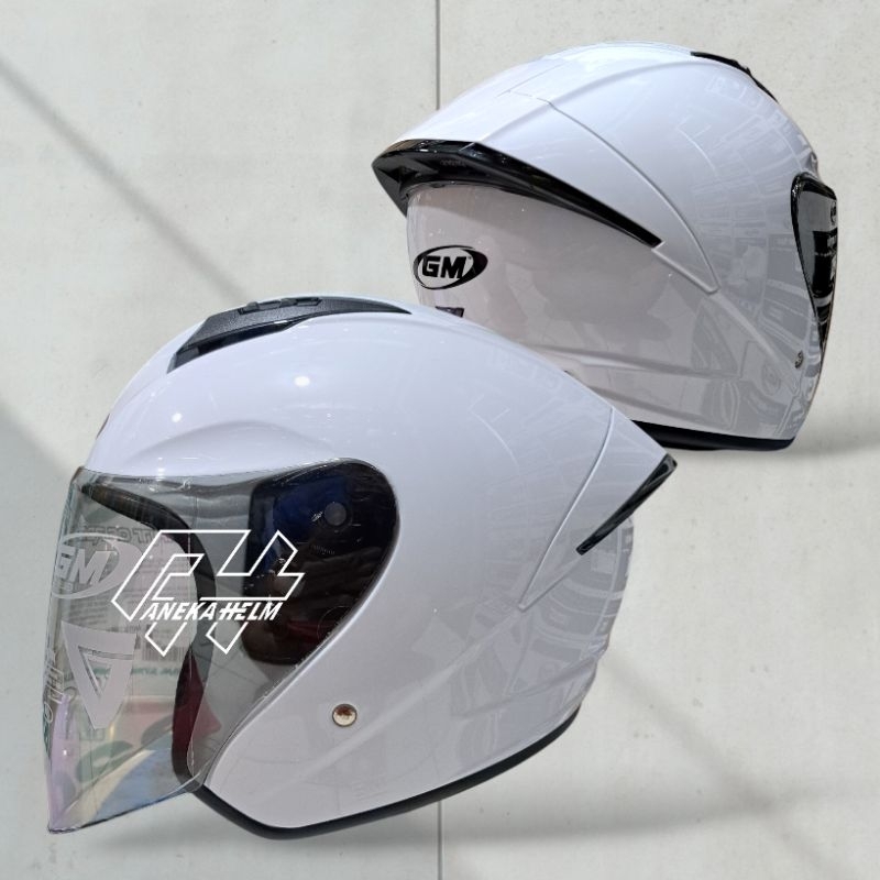 Jual Helm GM G1 Putih | white glossy | single visor | Shopee Indonesia