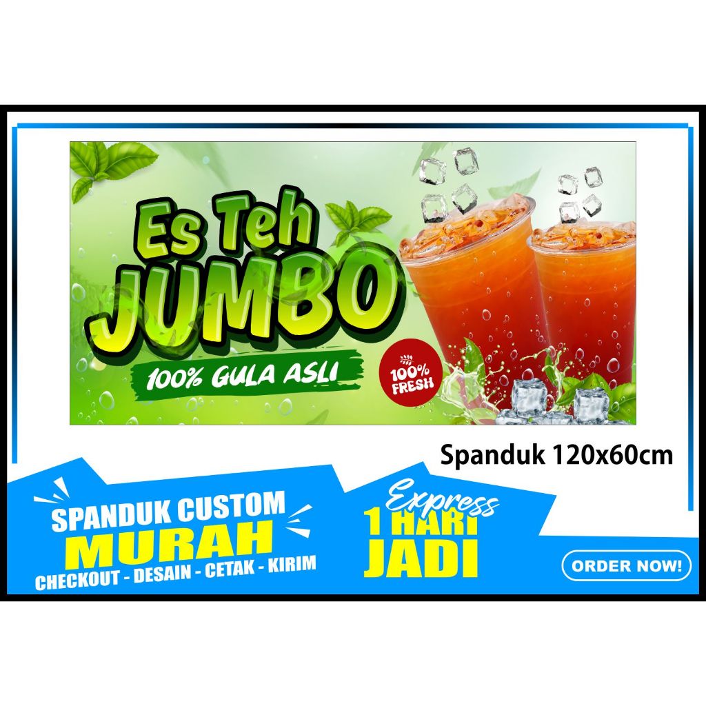 Jual Banner ES TEH, Spanduk Es teh. ukuran 120x60, Banner ES TEH ...
