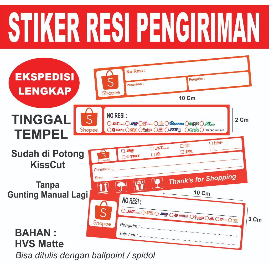Jual 100PCS LABEL RESI PENGIRIMAN / LABEL STICKER PENGIRIMAN / LABEL ...