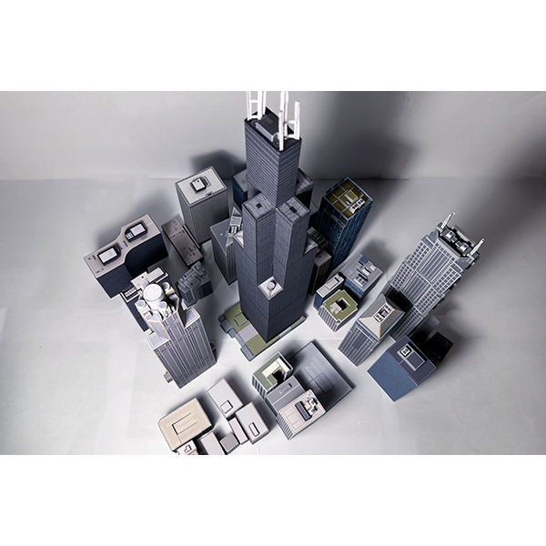 Jual DIY Papercraft Diorama City Chicago Building Kerajinan Kertas ...