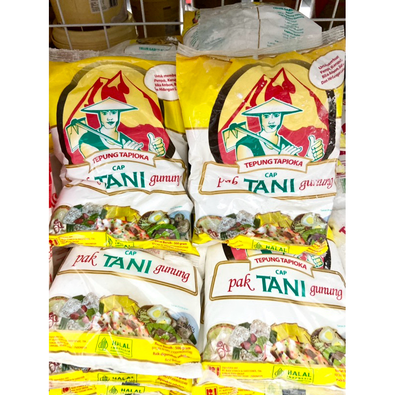 Jual Tepung tapioka cap pak Tani 500g | Sagu cap tani 500g | Shopee ...