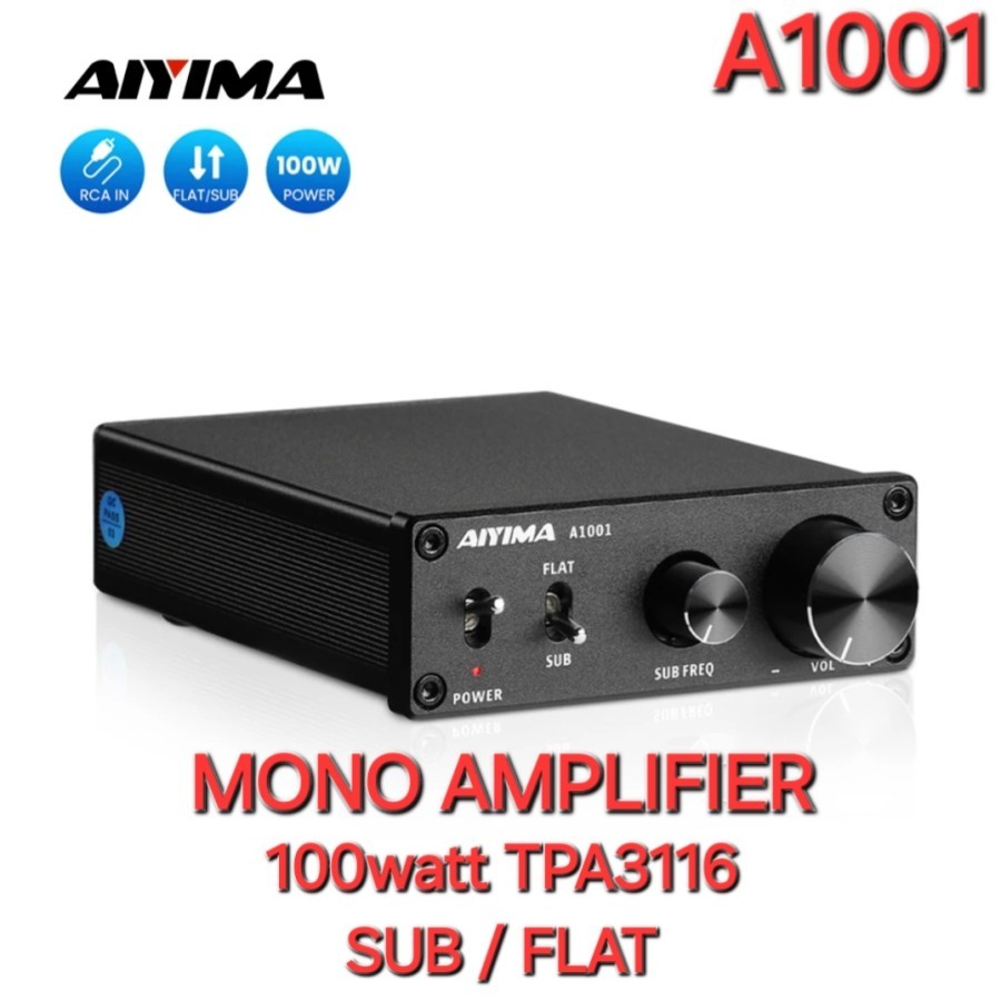 Jual AIYIMA A1001 Mono Amplifier 100w TPA3116 Class-D Amplifier SUB/FLAT | Shopee Indonesia