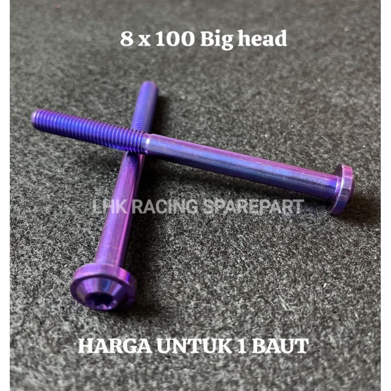 Jual baut probolt titanium ukuran 8x100 drat 12 panjang 10 cm payung big head | Shopee Indonesia