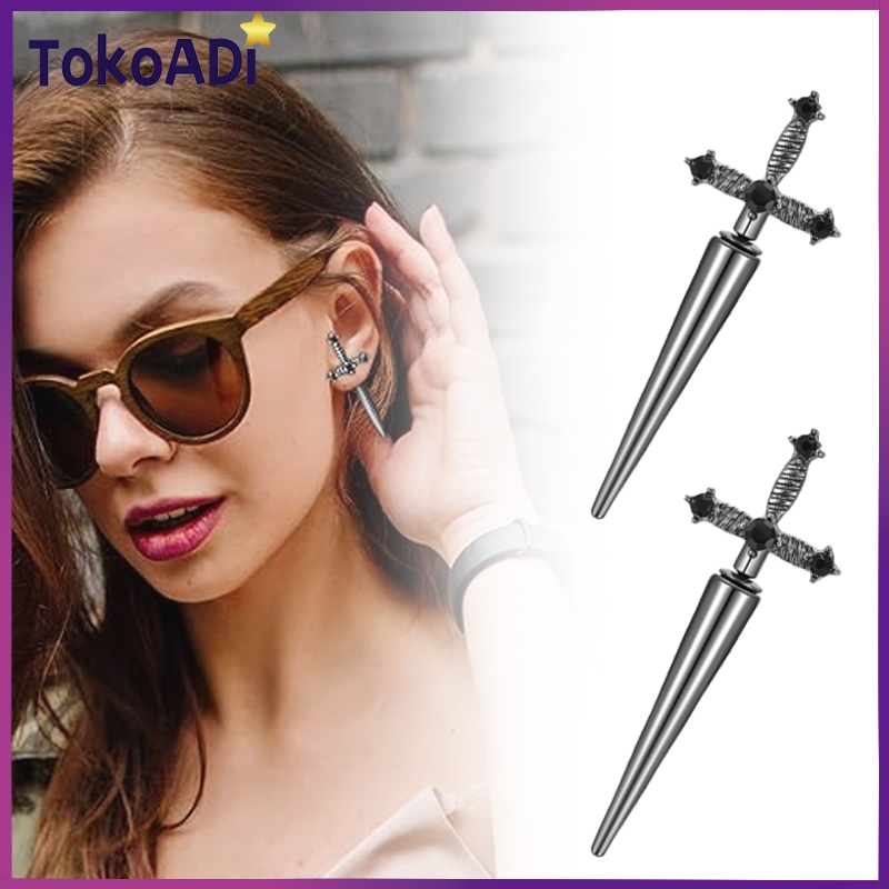 Jual Anting-Anting Kancing Bentuk Pedang Salib Gaya Punk Gotik | Shopee ...