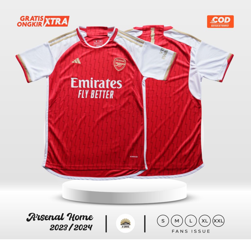 Jual Jersey Fans Issue Arsenal Home 2023/2024 | Shopee Indonesia