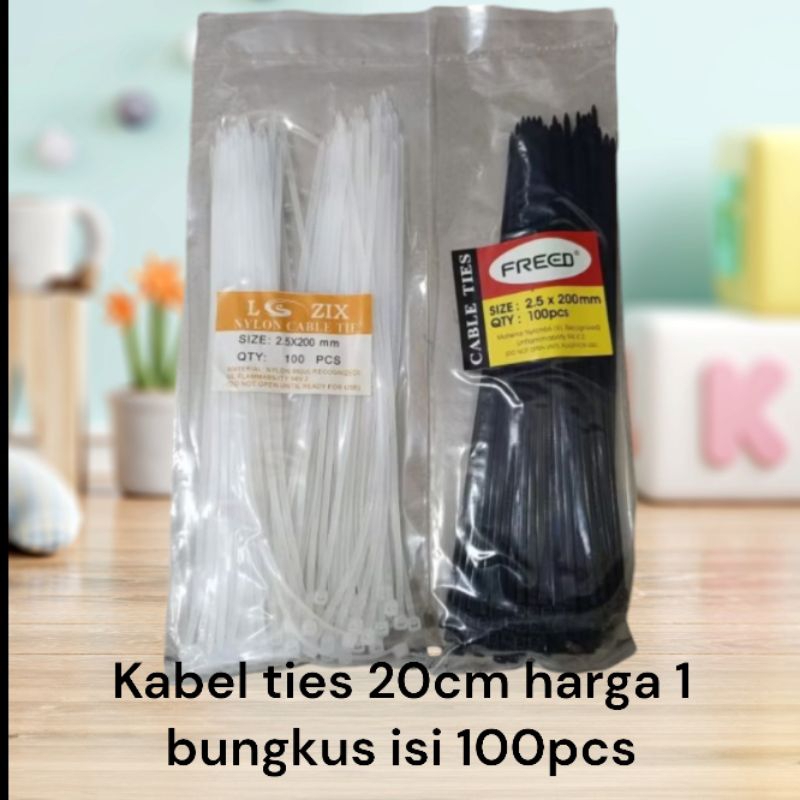 Jual kabel tis tali pengikat ties 20cm 1pack 100pcs | Shopee Indonesia