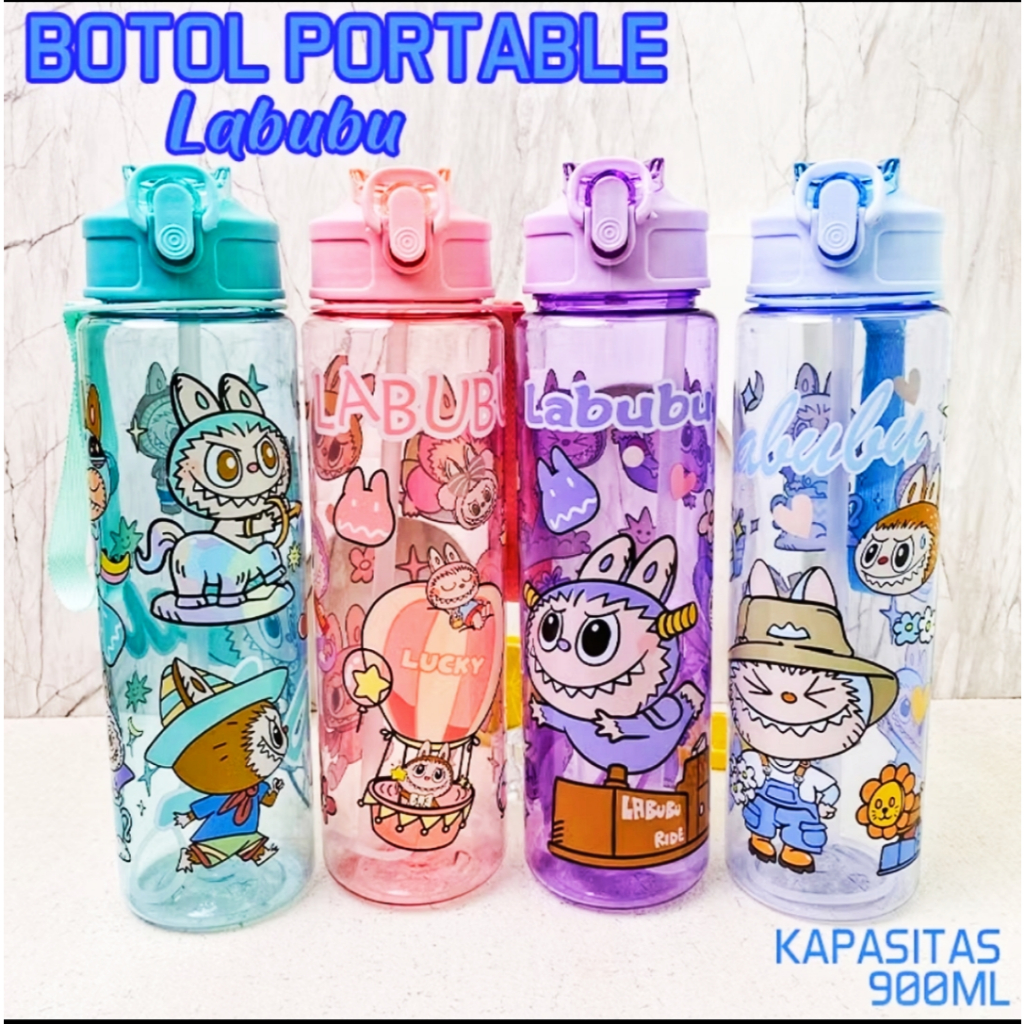 Jual BOTOL MINUM LABUBU VIRAL KAPASITAS 900 ML BOTTLE WATER LABUBU BOTOL MINUM ANAK SEKOLAH ...