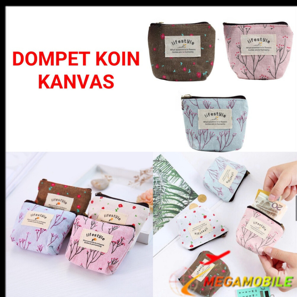 Jual MM - Pouch Dompet Koin Resleting Live Style Kanvas Dompet ...