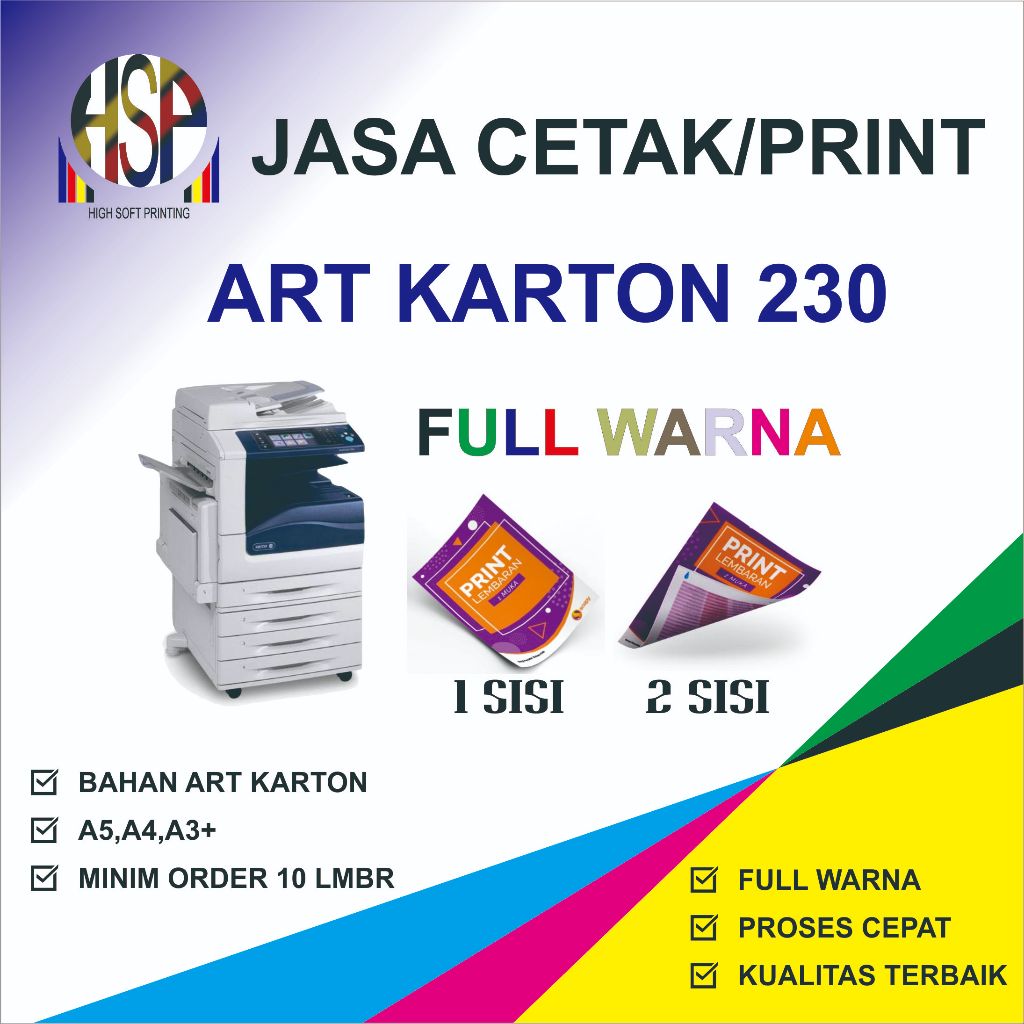 Jual JASA CETAK/PRINT KILAT FULL WARNA A5,A4,A3 ART KARTON | Shopee ...
