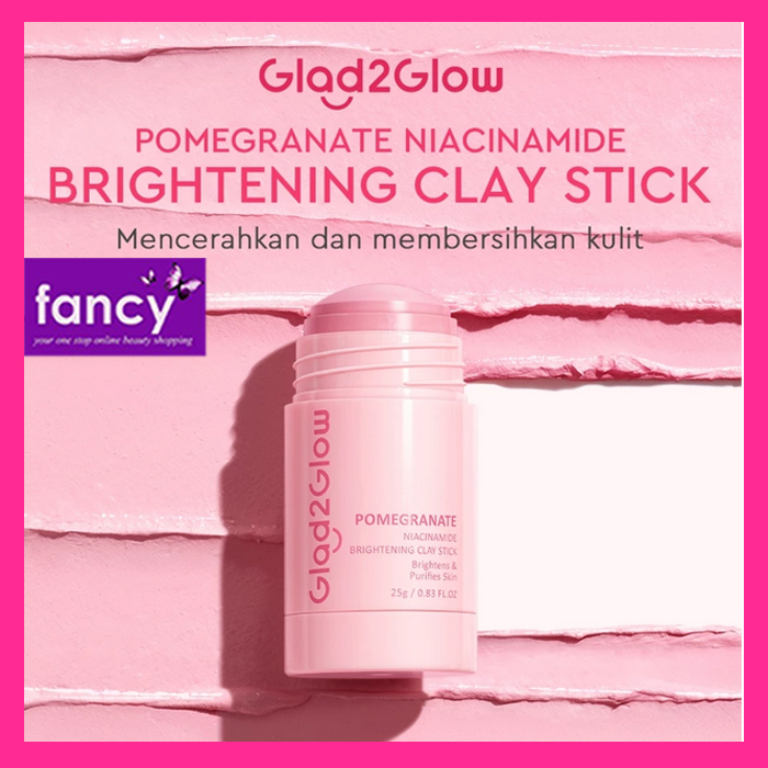 Jual G2G Glad2Glow Pomegranate Niacinamide Brightening Clay Stick 25g ...