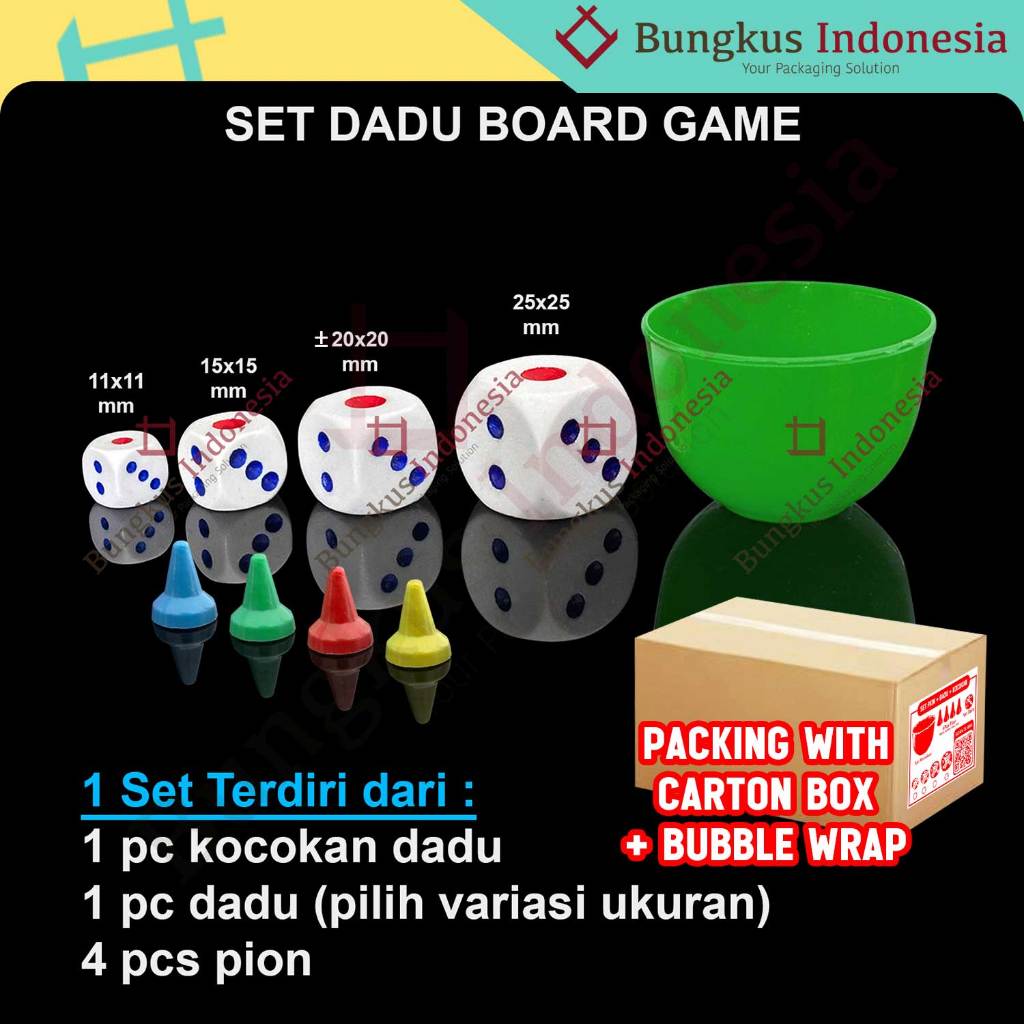 Jual Set Pion (1 Dadu + 4 Pion + 1 Kocokan dadu) Board Game | Shopee Indonesia