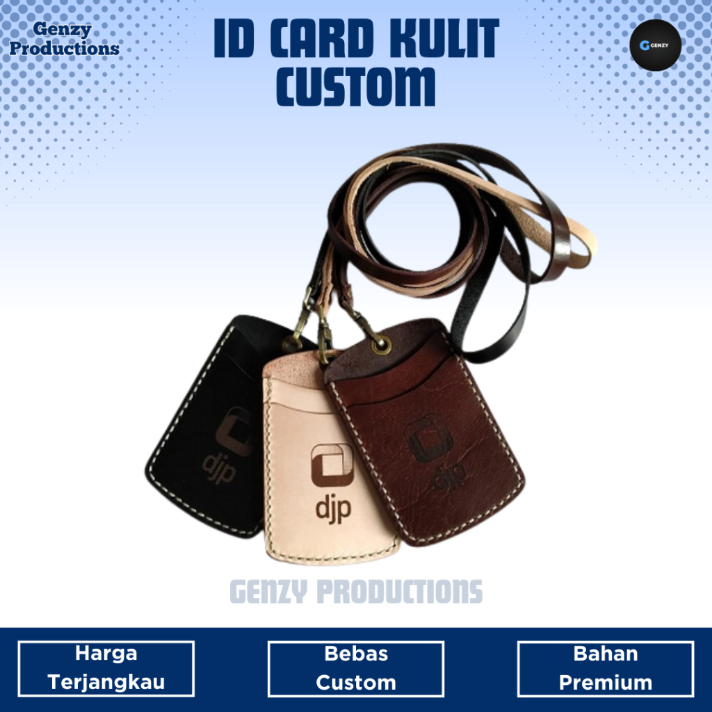Jual Id Card Kulit / Name Tag Id Card Holder Kulit Custom Nama Dan Logo ...