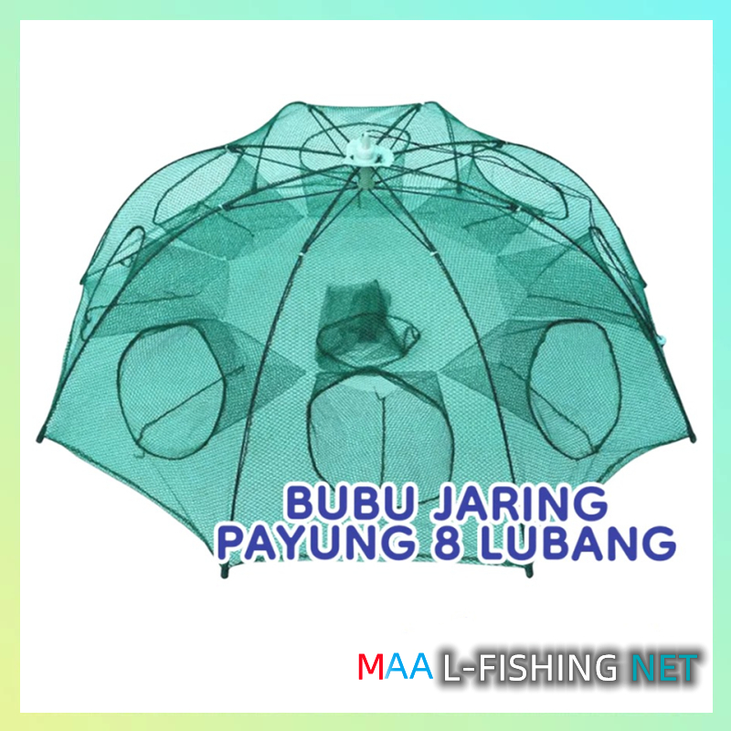 Jual Perangkap Bubu Payung 8 Lubang Alat Jaring Pancing Jala Ikan Udang Kepiting Lele Lobster ...