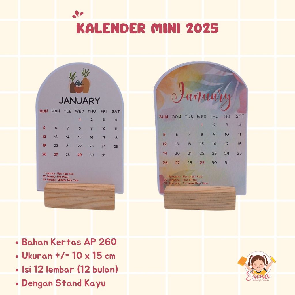 Jual Kalender 2025 | Kalender Mini | Kalender Meja | Shopee Indonesia
