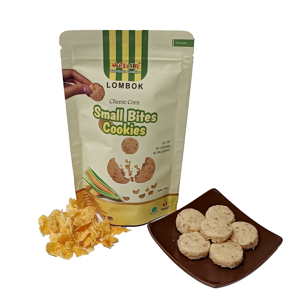 Jual Nutsafir Small Bites Cheese Corn Cookies Pouch | Shopee Indonesia
