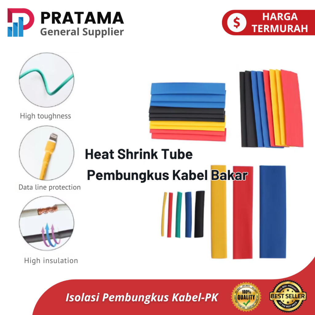 Jual Heat Shrink Pembungkus Kabel Bakar Selang Konektor Penyambung ...