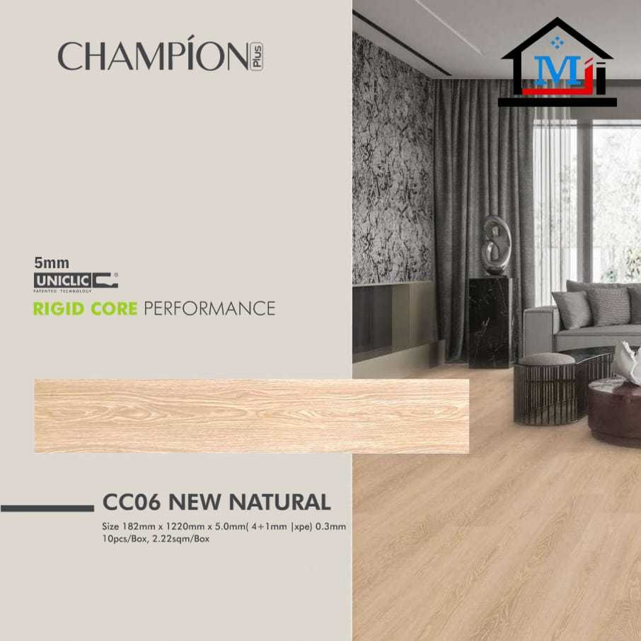 Jual lantai kayu spc champion CC06 New natural motif kayu tahan rayap ...