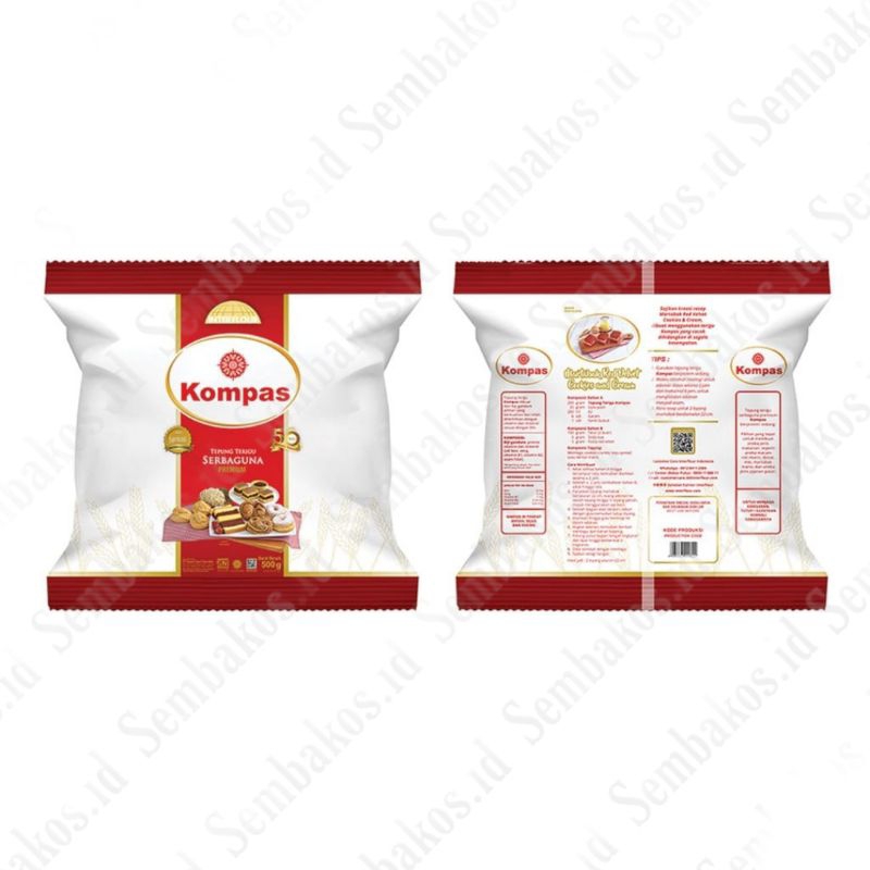 Jual Tepung Terigu KOMPAS 500G Produk of Interflour INDONESIA | Shopee ...
