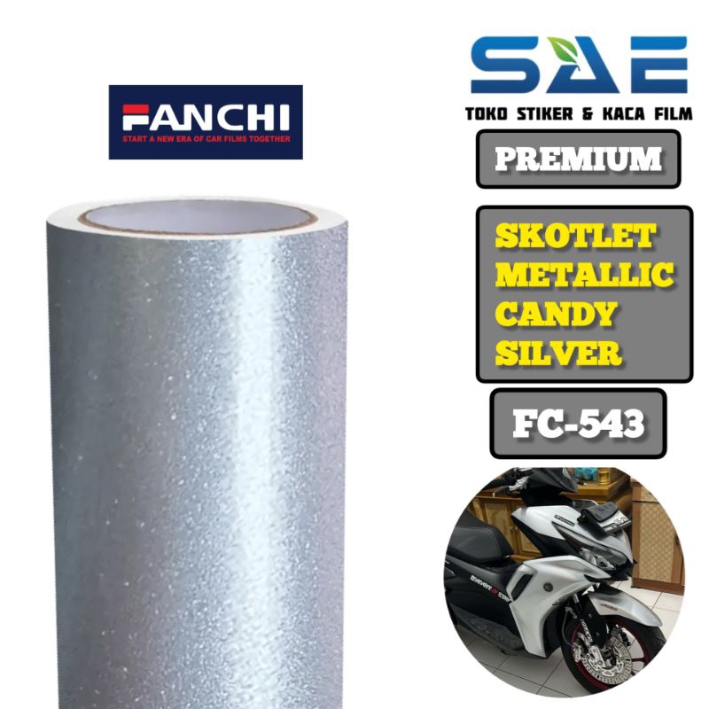 Jual Stiker Skotlet Silver Metalik Candy Glossy Premium Fanchi Original ...