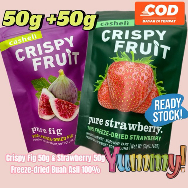 Jual casheli Bundle 100g Crispy Freeze-dried Fig 50g + Crispy Freeze-dried Strawberry 50g ...