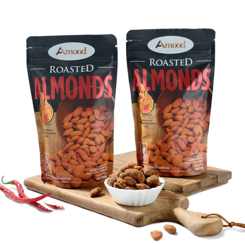 Jual Amood Almond Panggang (Roasted Almond) Spicy 150gr | Shopee Indonesia