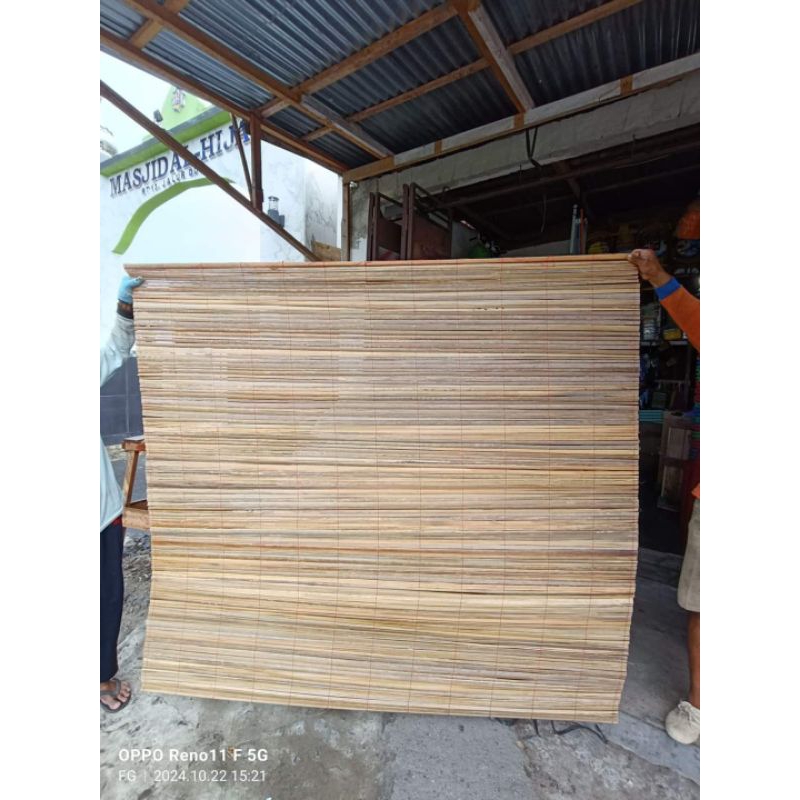 Jual Tirai Bambu Sawit Natural Langsung dari Pengrajin ukuran 2x2 | Shopee Indonesia