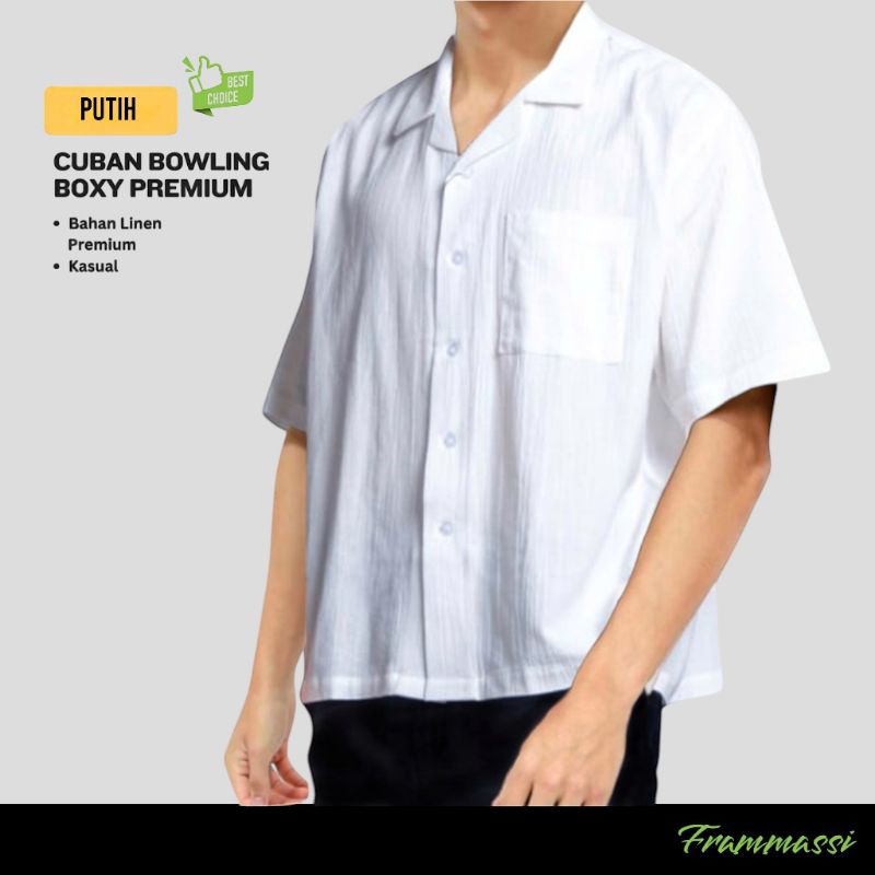 Jual ENVOYSCLUB Cuban Bowling Boxy Oversized Linen Shirt | Kemeja Linen ...