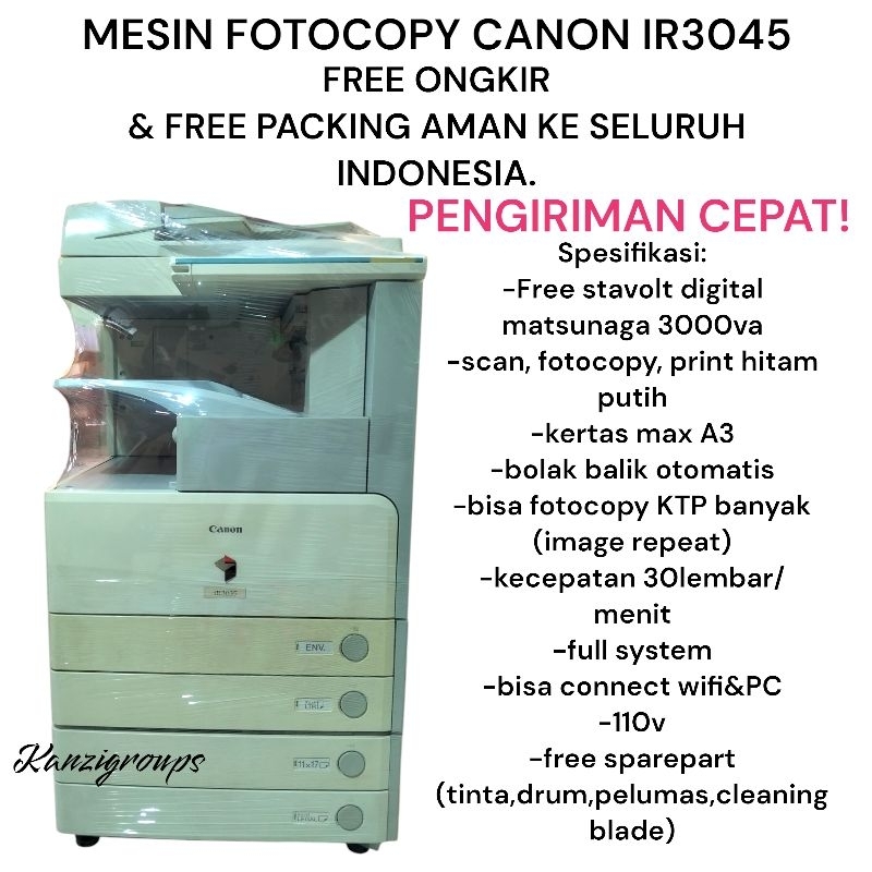 Jual CANON IR3045 MESIN FOTOCOPY UNTUK PEMULA SIAP UNTUK USAHA | Shopee ...