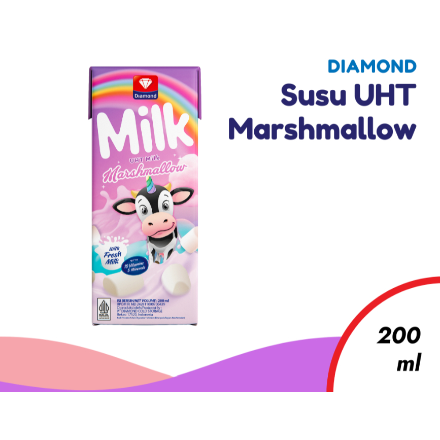 Jual Diamond Susu UHT Rasa Marshmallow 200ml | Shopee Indonesia