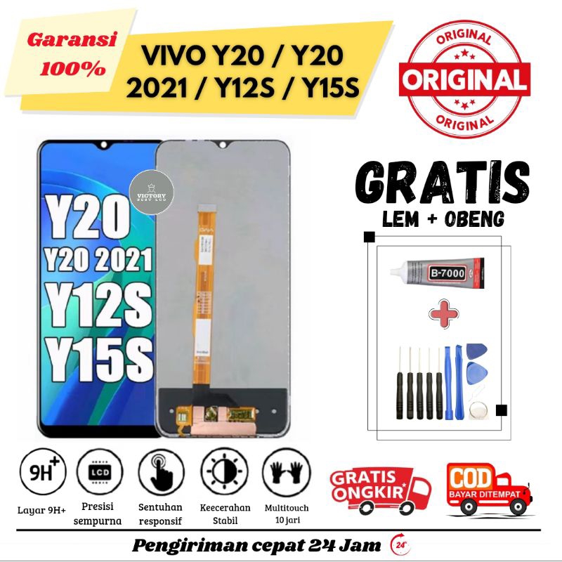 Jual Lcd VIVO Y20 / Y20 2021 / Y12S / Y15S GRATIS lem + Obeng Touchscreen Original Fullset ...