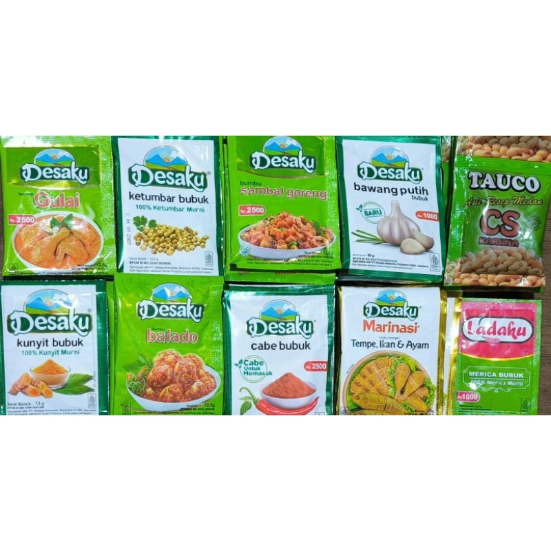 Jual bumbu masak /pcs. desaku bawang putih bubuk,marinasi,ketumbar ...