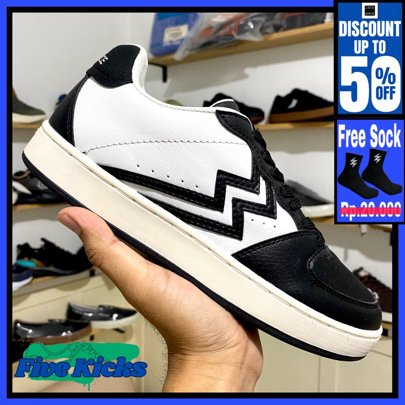 Jual Sepatu Geoff Max Original - Gavin Stance Black White | Shoes ...