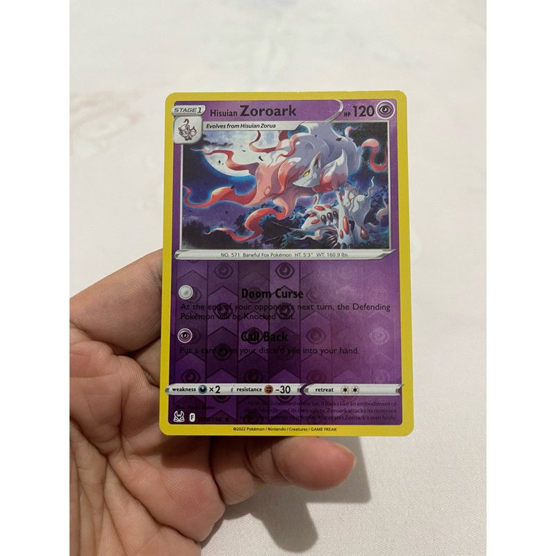 Jual kartu pokemon original reverse holo hisuian zoroark 076/196 | Shopee Indonesia