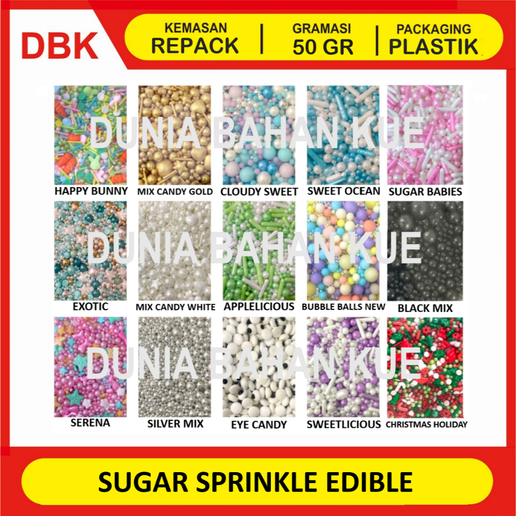 Jual SUGAR SPRINKLE TRIMIT - 50 GR / EDIBLE SPRINKLE HIASAN KUE ...