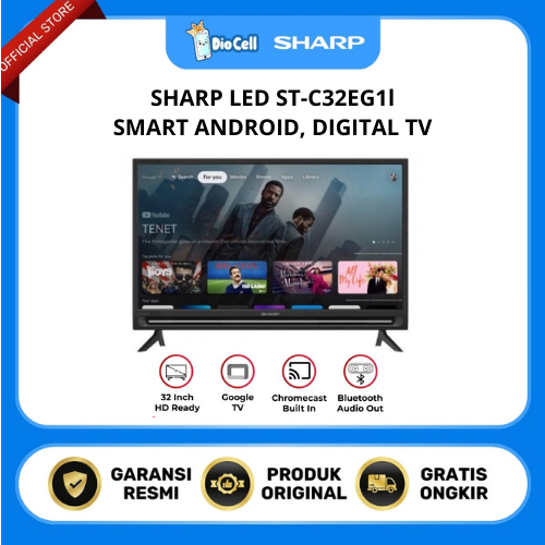 Jual SHARP LED 2T-C32EG1I (SMART ANROID, DIGITAL TV) | Shopee Indonesia