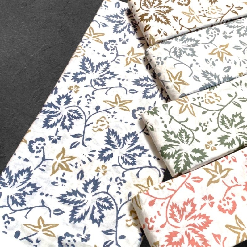 Jual kain batik soft modern batik dasar putih motif daun | Shopee Indonesia